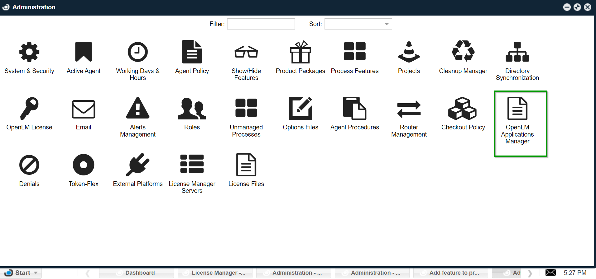 V2x Applications Manager 設定 - OpenLM Japan